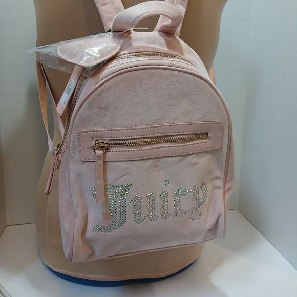 Juicy Couture | Bags | Juicy Couture Pink Velour Mini Backpack With ...